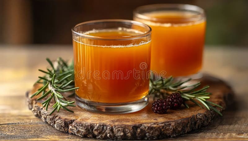 Healthy Sea Buckthorn Tea Presented in a Glass Cup, Selective Focus ...