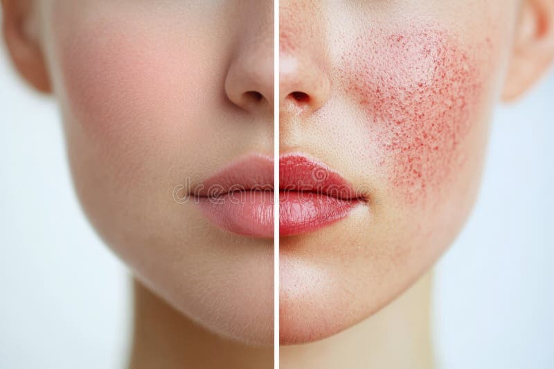 Healthy Skin Comparison: before and after Stock Illustration ...