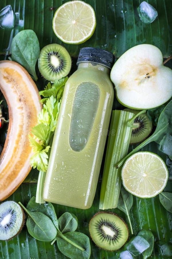 Healthy Smoothies with Fresh Ingredients on a Tropical Background ...