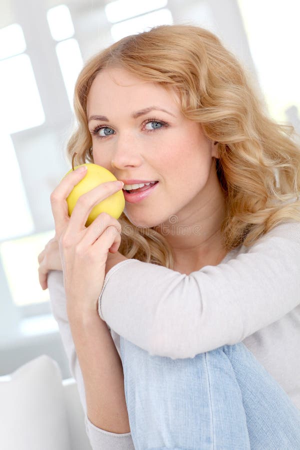 Healthy snack stock photo. Image of blond, home, pretty - 23568808