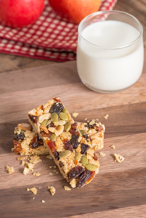 Healthy Snack with Apple and Milk. Stock Image - Image of health, diet ...