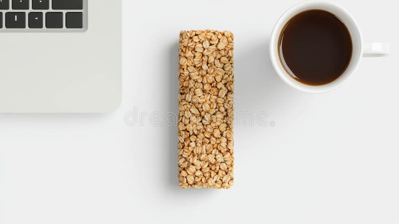 Healthy Snack Break: Granola Bars on Workspace Desk for Productivity ...