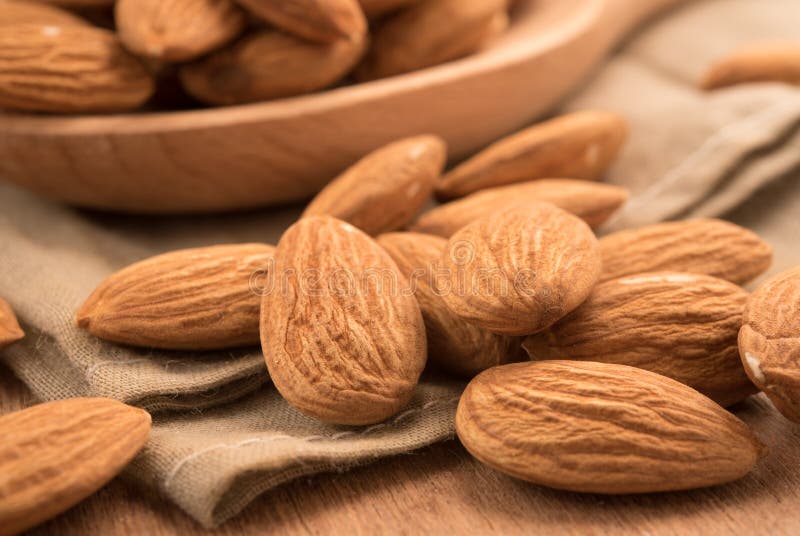 Healthy Snack Whole Almond Nut Kernels. Stock Image - Image of drink ...