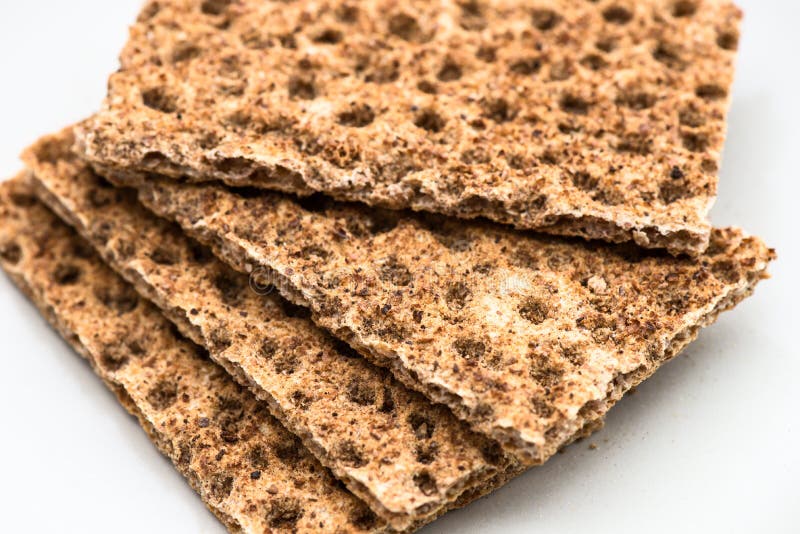 Healthy Snack from Wholegrain Rye Crispbread Crackers Stock Photo ...