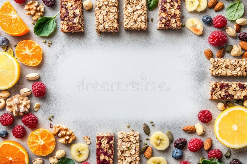 Healthy Snacks with Blank Space Stock Photo - Image of wellness ...