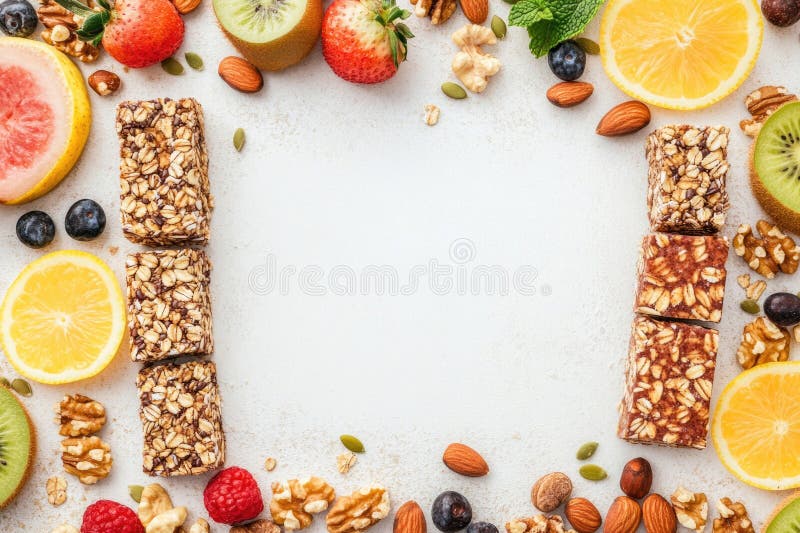 Healthy Snacks with Blank Space Stock Image - Image of background ...