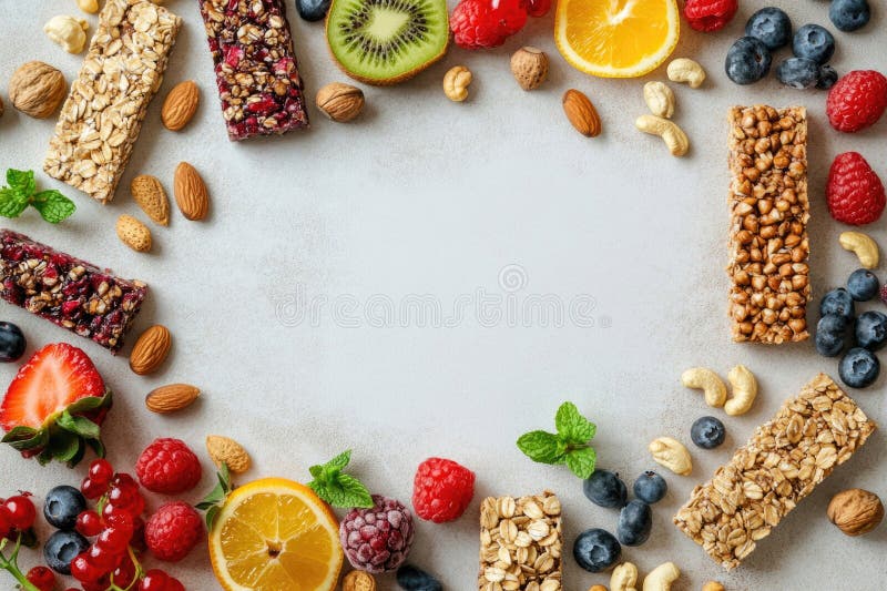 Healthy Snacks with Blank Space Stock Image - Image of white, wellness ...