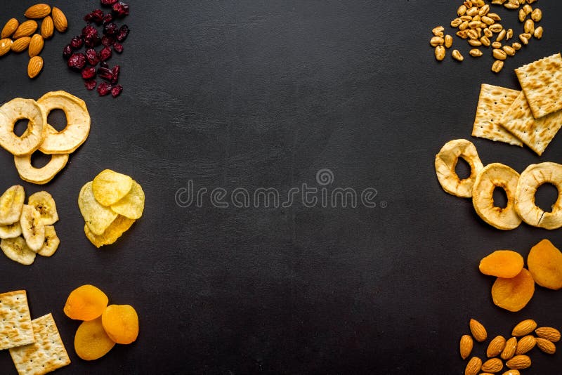 Healthy Snacks for Students - Nuts and Fruits Mix Top View Stock Image ...