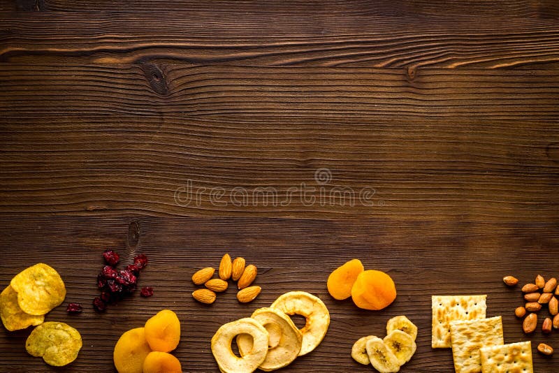 Healthy Snacks for Students - Nuts and Fruits Mix Top View Stock Image ...