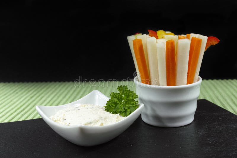 Healthy Snacks - Vegetable Sticks and Dip Stock Image - Image of meal ...