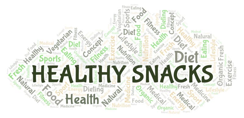 Healthy Snacks word cloud stock illustration. Illustration of rendering ...