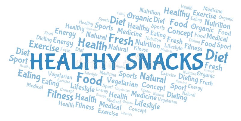 Healthy Snacks word cloud stock illustration. Illustration of white ...