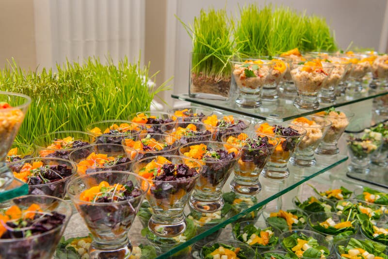 Healthy Spring Fruit Salad Appetizer Assortment at the Event Catering ...