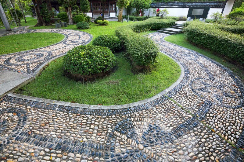 Healthy stone walkway. stock image. Image of stone, green - 272505883