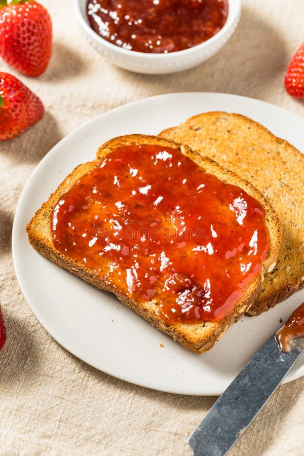 Healthy Strawberry Jam on Toast Stock Image - Image of dessert ...