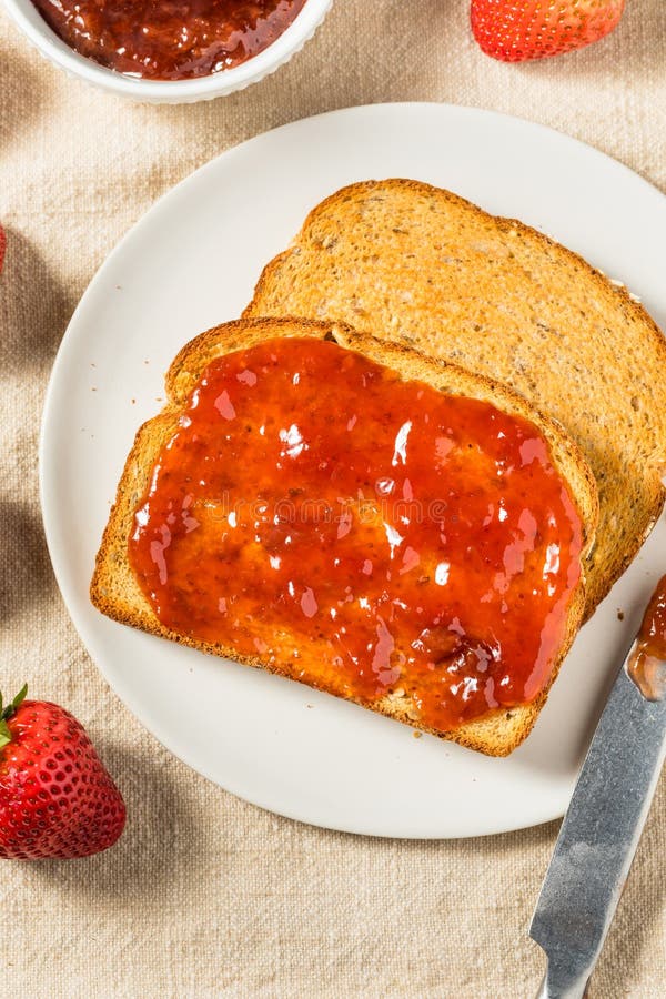 Healthy Strawberry Jam on Toast Stock Image - Image of marmalade ...