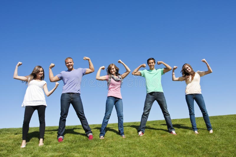 Healthy and Strong Young Adults Stock Image - Image of jeans, strength ...