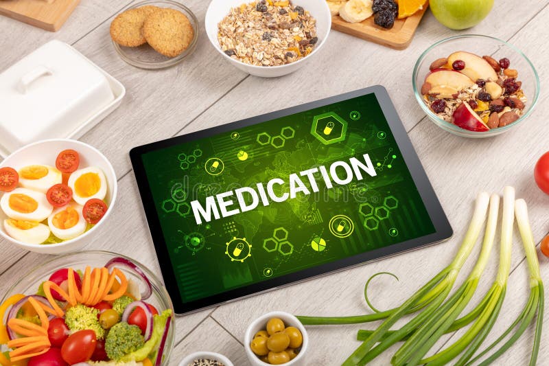 Healthy Tablet Pc Compostion, Immune System Boost Concept Stock Photo ...