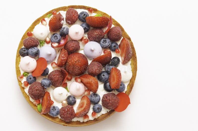 Healthy Tart with Colored Fruit Stock Photo - Image of violet, dessert ...