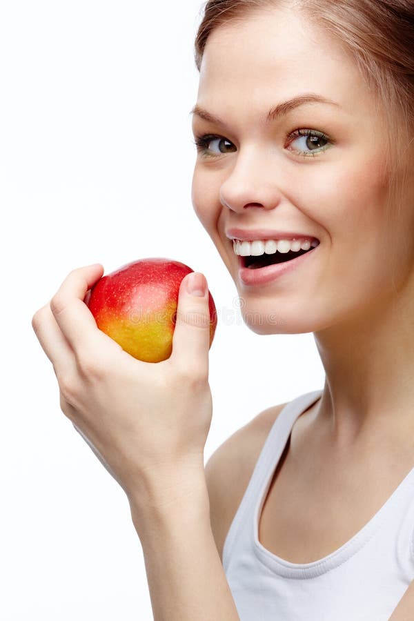 Healthy teeth stock image. Image of lady, juicy, isolated - 21666897