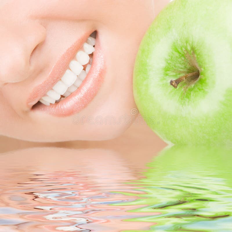 Healthy teeth and apple stock image. Image of health, medical - 9273213