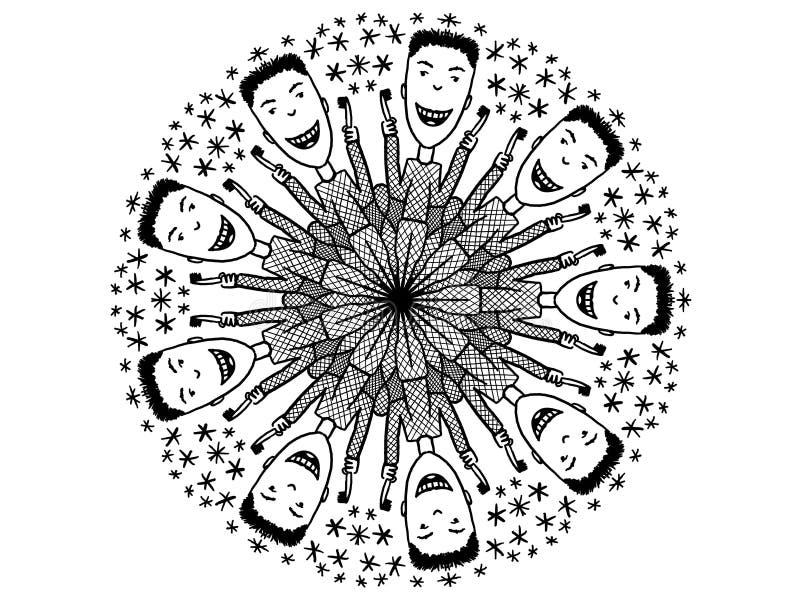 Healthy Teeth Mandala Black and White Stock Illustration - Illustration ...