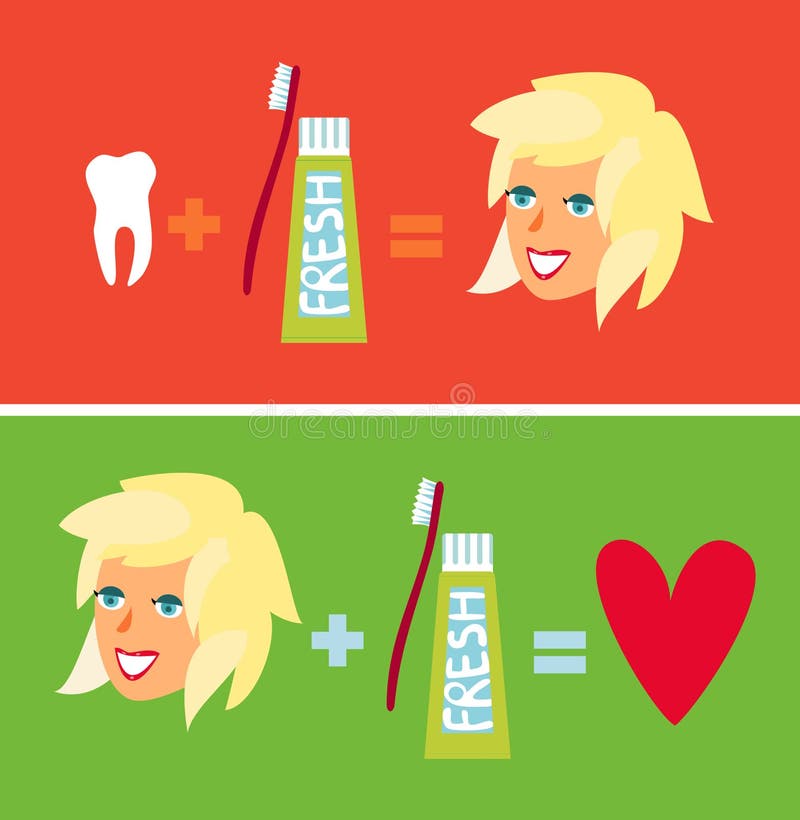 Healthy teeth Set stock illustration. Illustration of mouthwash - 12816382