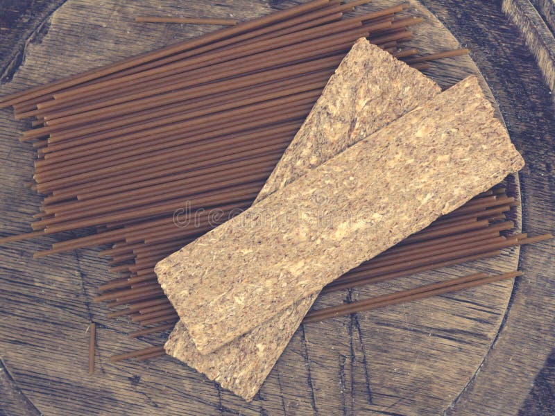 Healthy Thin Bread and Buckwheat Paste Stock Image - Image of brown ...