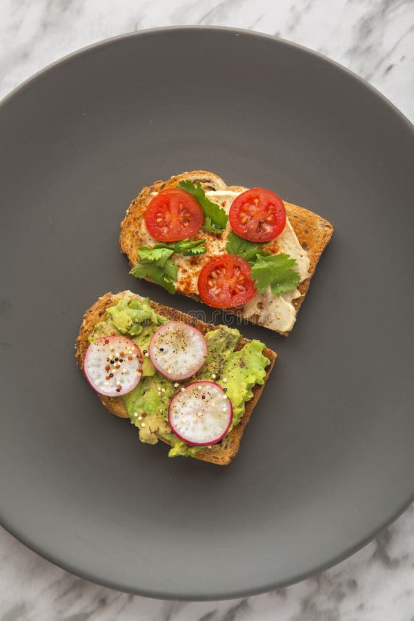 Healthy Toast with Whole Wheat Bread, Viewed from Above Stock Image ...
