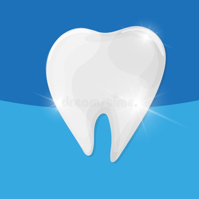 Healthy Tooth on Blue Background. Stock Vector - Illustration of ...