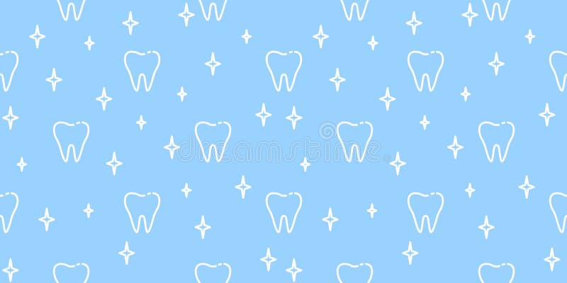 Healthy Tooth on a Blue Background Seamless Pattern. Dentistry Concept ...