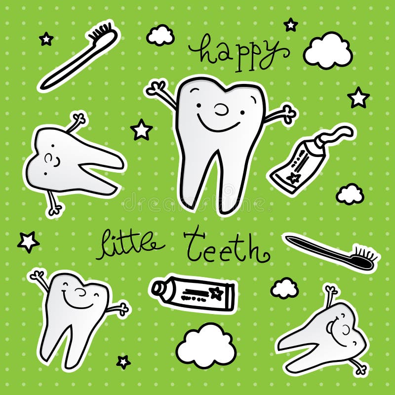 Healthy Tooth Cartoon Wallpaper Stock Vector - Illustration of paste ...