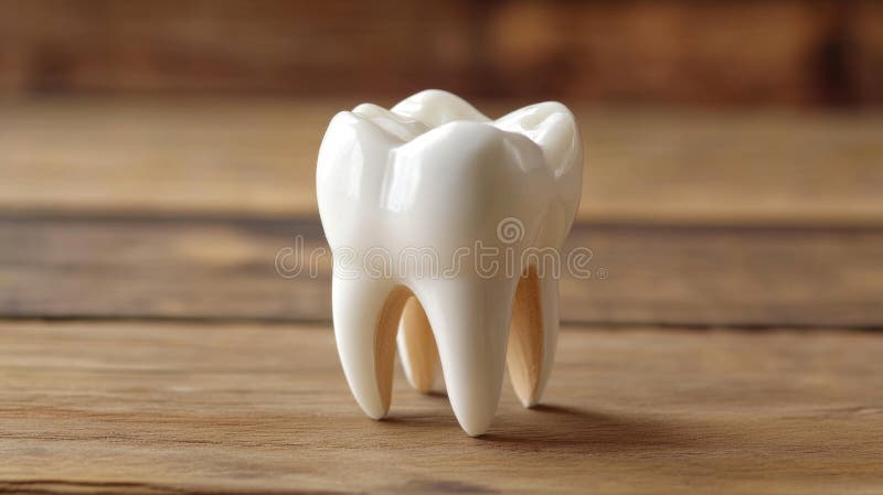 Healthy Tooth Model on Wooden Table.Generative AI Illustration Stock ...