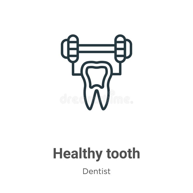 Healthy Tooth Outline Vector Icon. Thin Line Black Healthy Tooth Icon ...