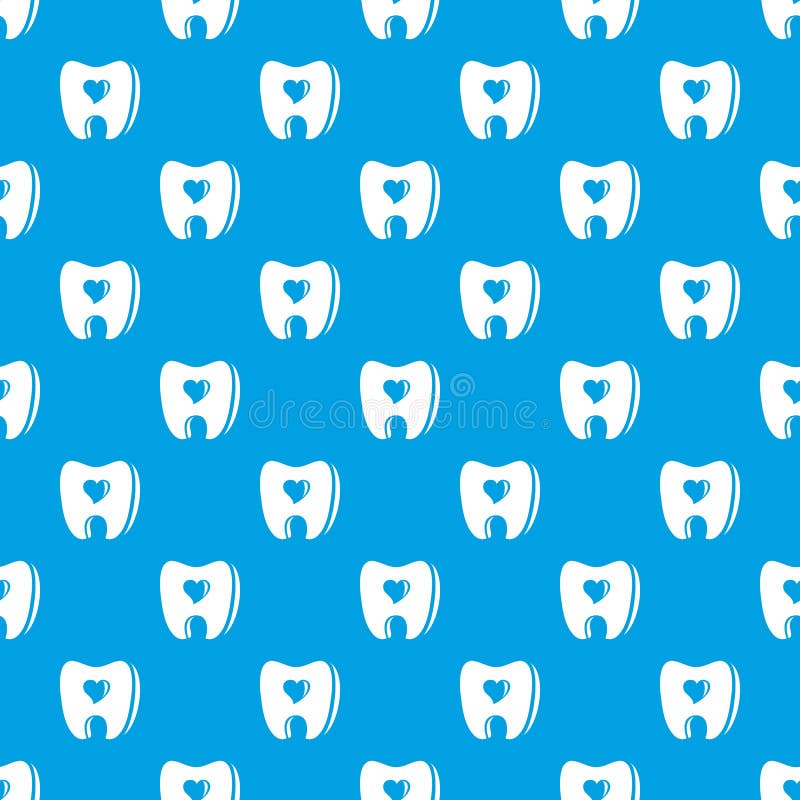 Healthy Tooth Pattern Vector Seamless Blue Stock Vector - Illustration ...