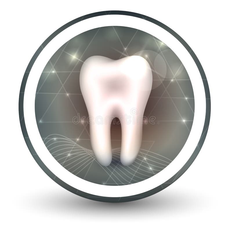 Healthy Tooth Round Shape Icon Stock Vector - Illustration of dentistry ...