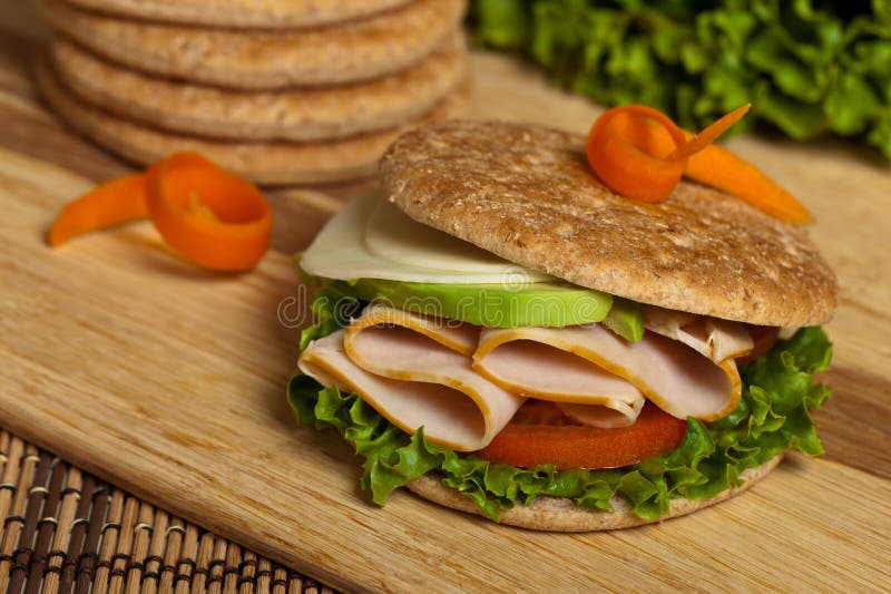 Healthy Turkey Sandwich stock image. Image of fresh, closeup - 48288961