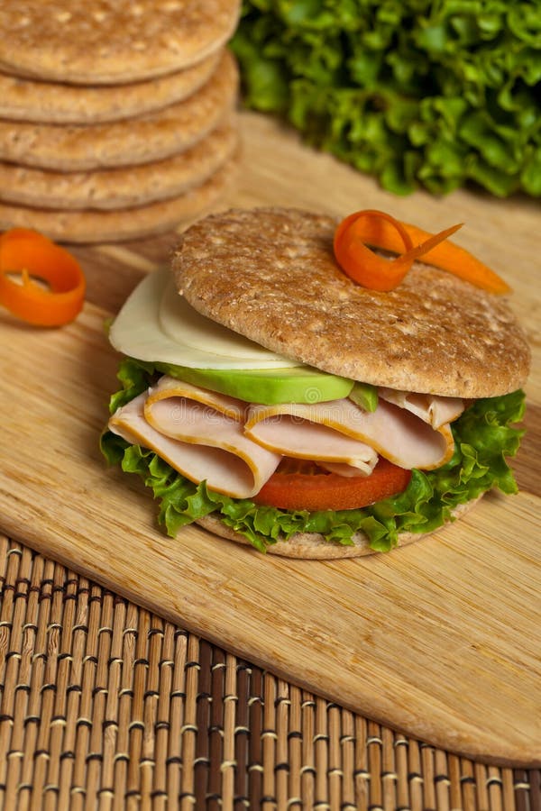 Healthy Turkey Sandwich stock photo. Image of flat, diet - 48289014