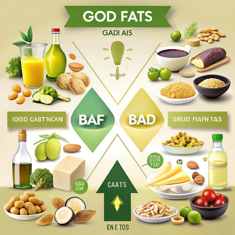Healthy and Unhealthy Fats Comparison with Food Items and Visual ...