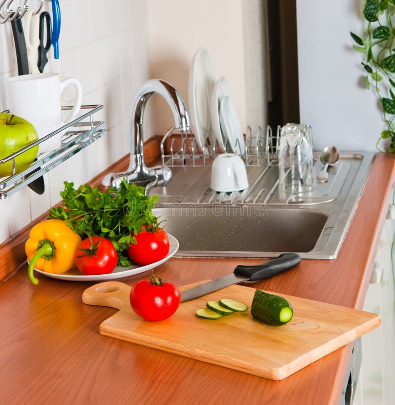 Healthy Vegetables in the Kitchen Stock Image - Image of preparing ...