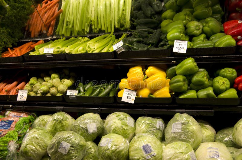 Healthy Vegetables on Store Shelves Stock Image - Image of grocery ...