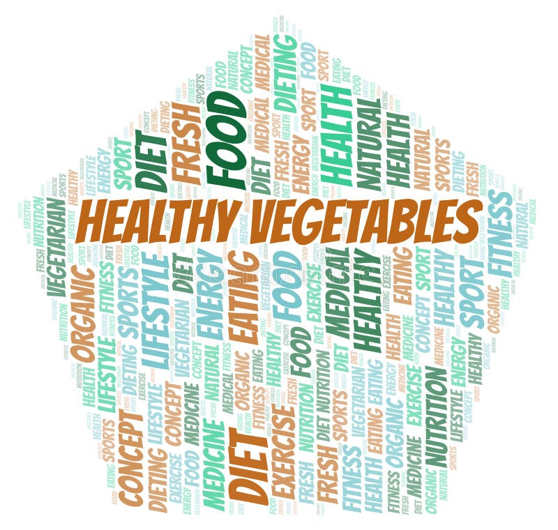 Healthy Vegetables Word Cloud Stock Illustration - Illustration of ...
