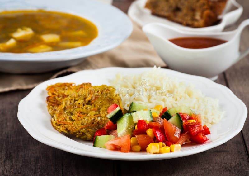 Healthy vegetarian lunch stock photo. Image of spoon - 28971862