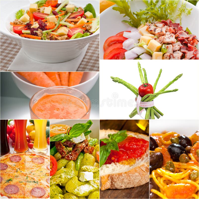Healthy Vegetarian Vegan Food Collage Stock Photo - Image of olives ...
