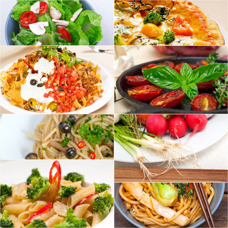 Healthy Vegetarian Vegan Food Collage Stock Image - Image of health ...