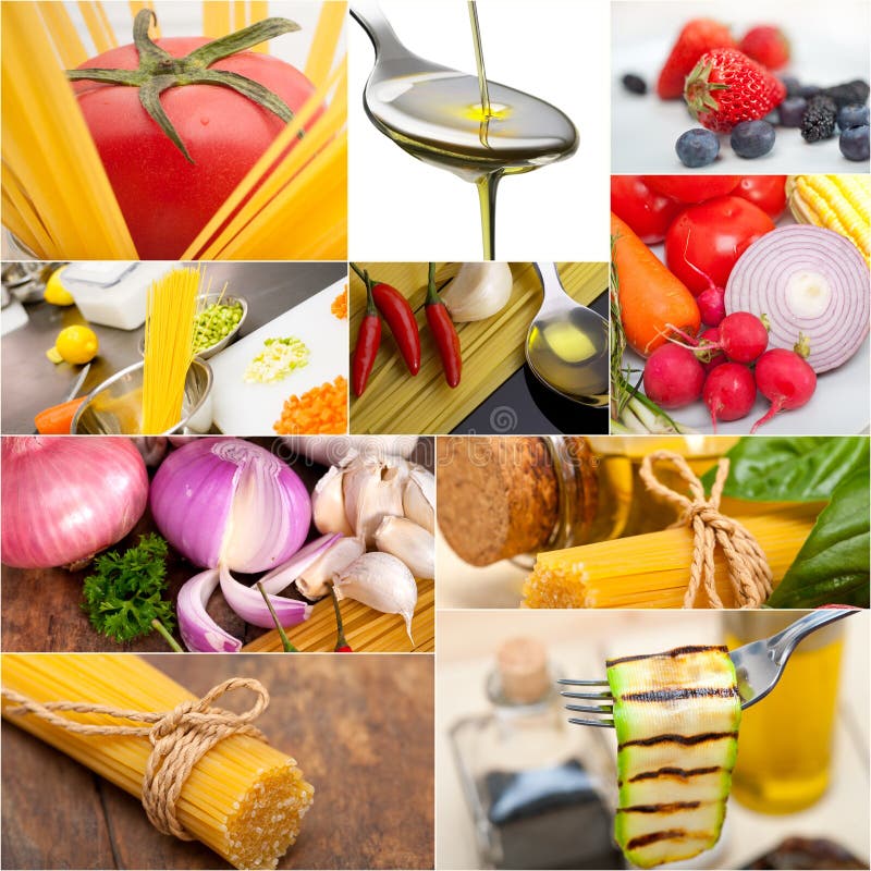 Healthy Vegetarian Vegan Food Collage Stock Image - Image of fresh ...