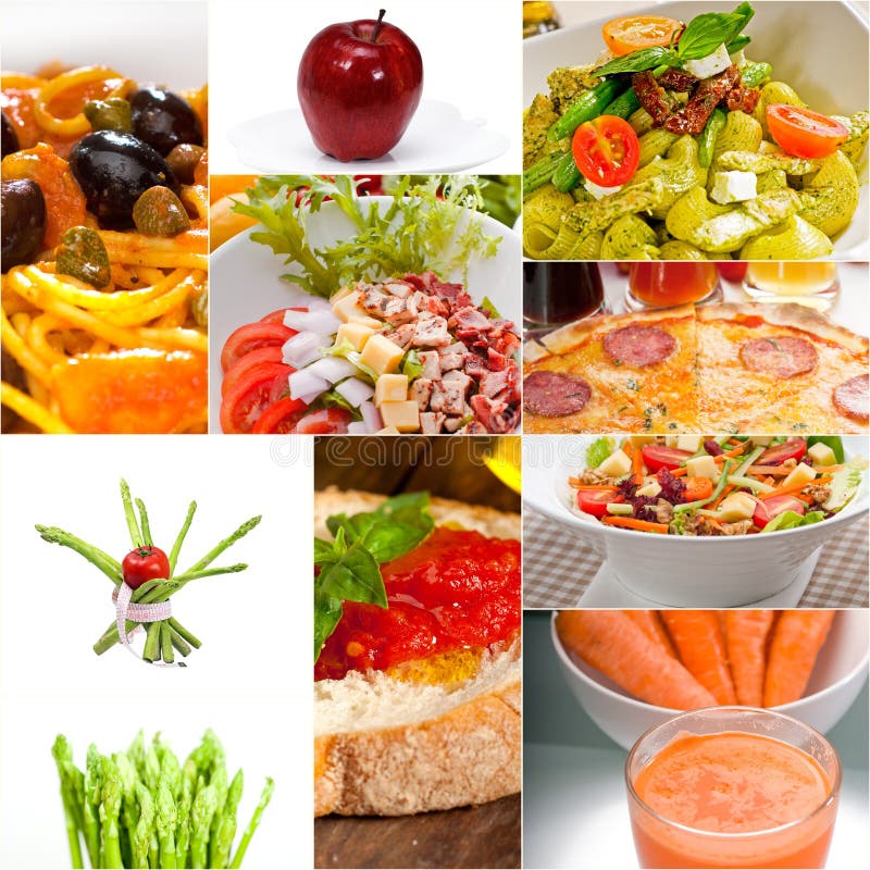 Healthy Vegetarian Vegan Food Collage Stock Photo - Image of green ...