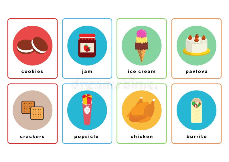 Healthy Vs Sometimes Food Sorting Flashcards - 10 Stock Illustration ...