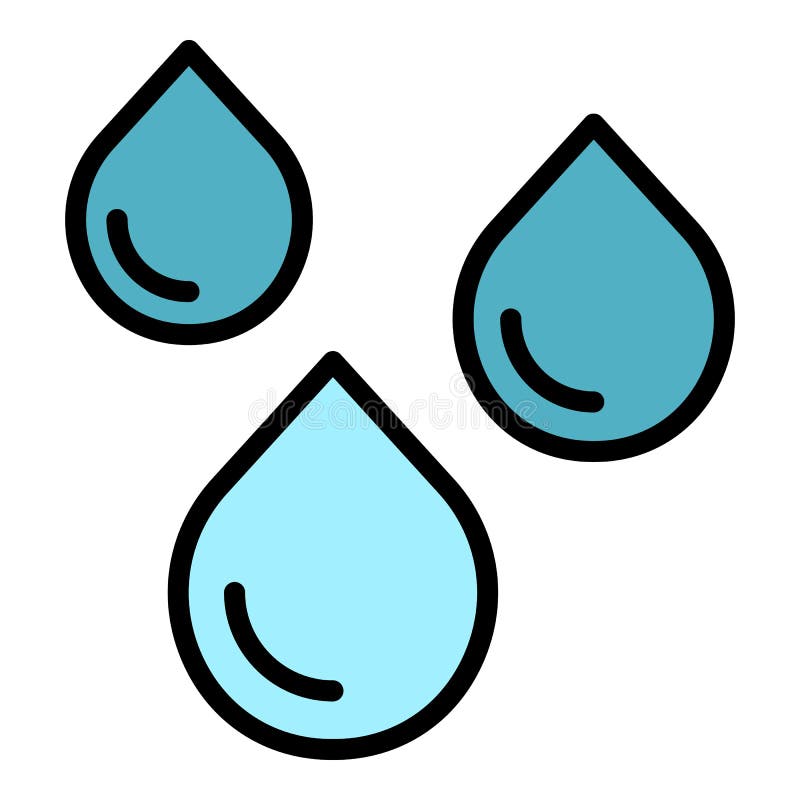 Healthy Water Drops Icon Color Outline Vector Stock Vector ...