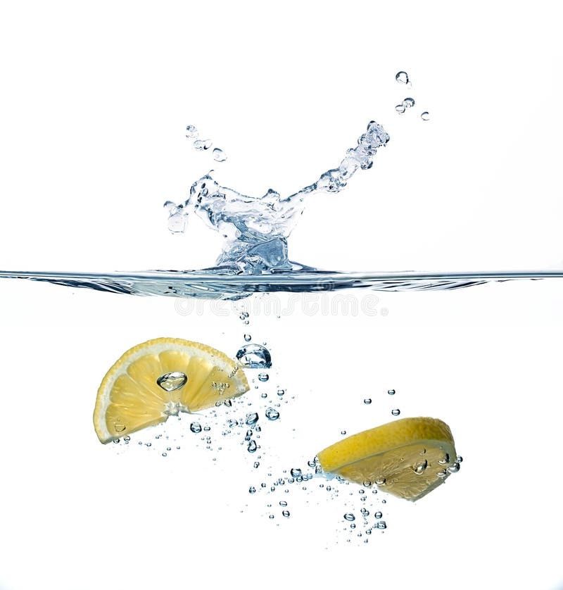 Healthy Water with Lemon. Splashing Stock Photo - Image of bubbles ...